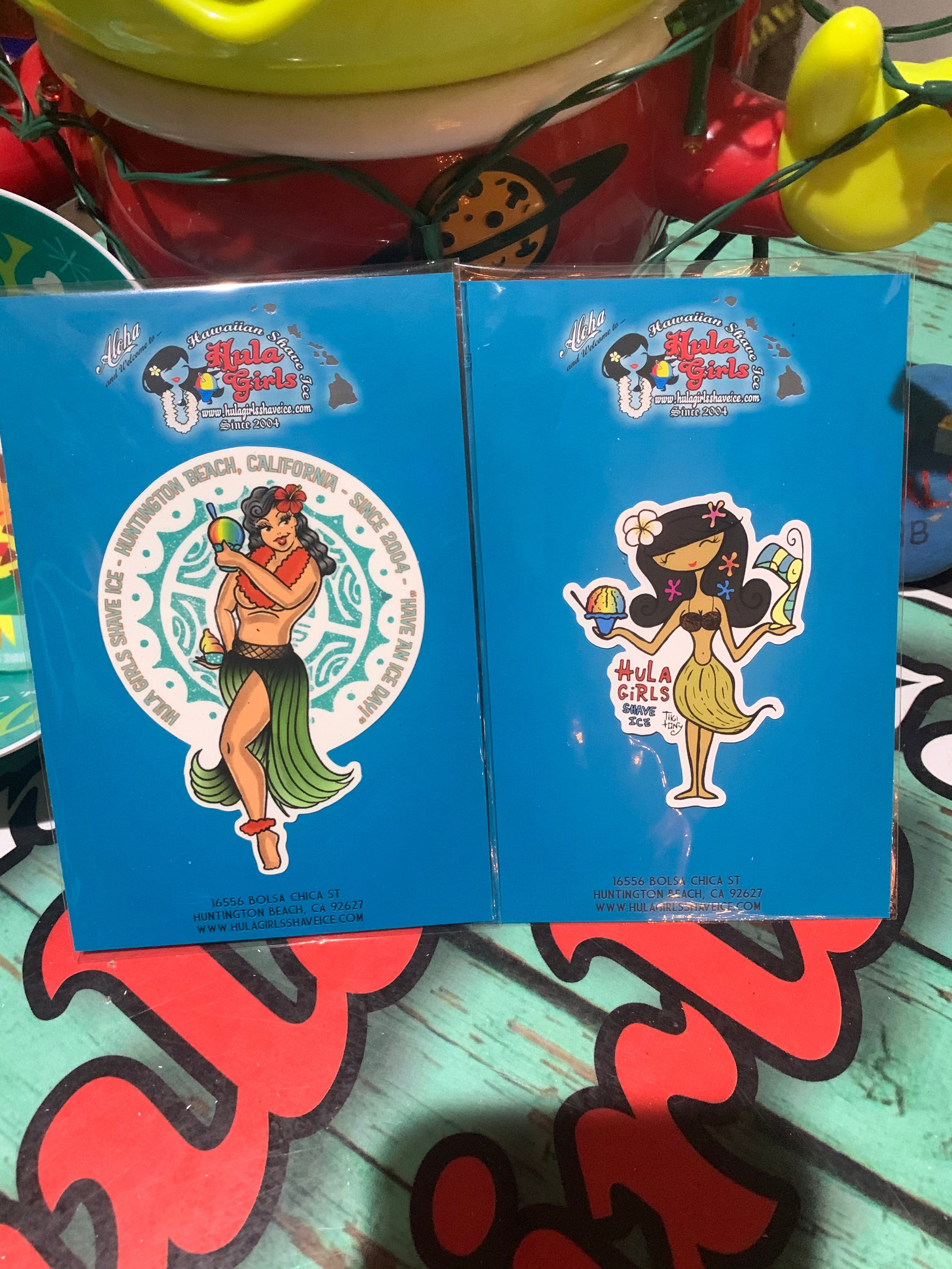 Set of Hula Girls Vinyl Stickers by Artists Tiki tOny & Tahiti Gil ...